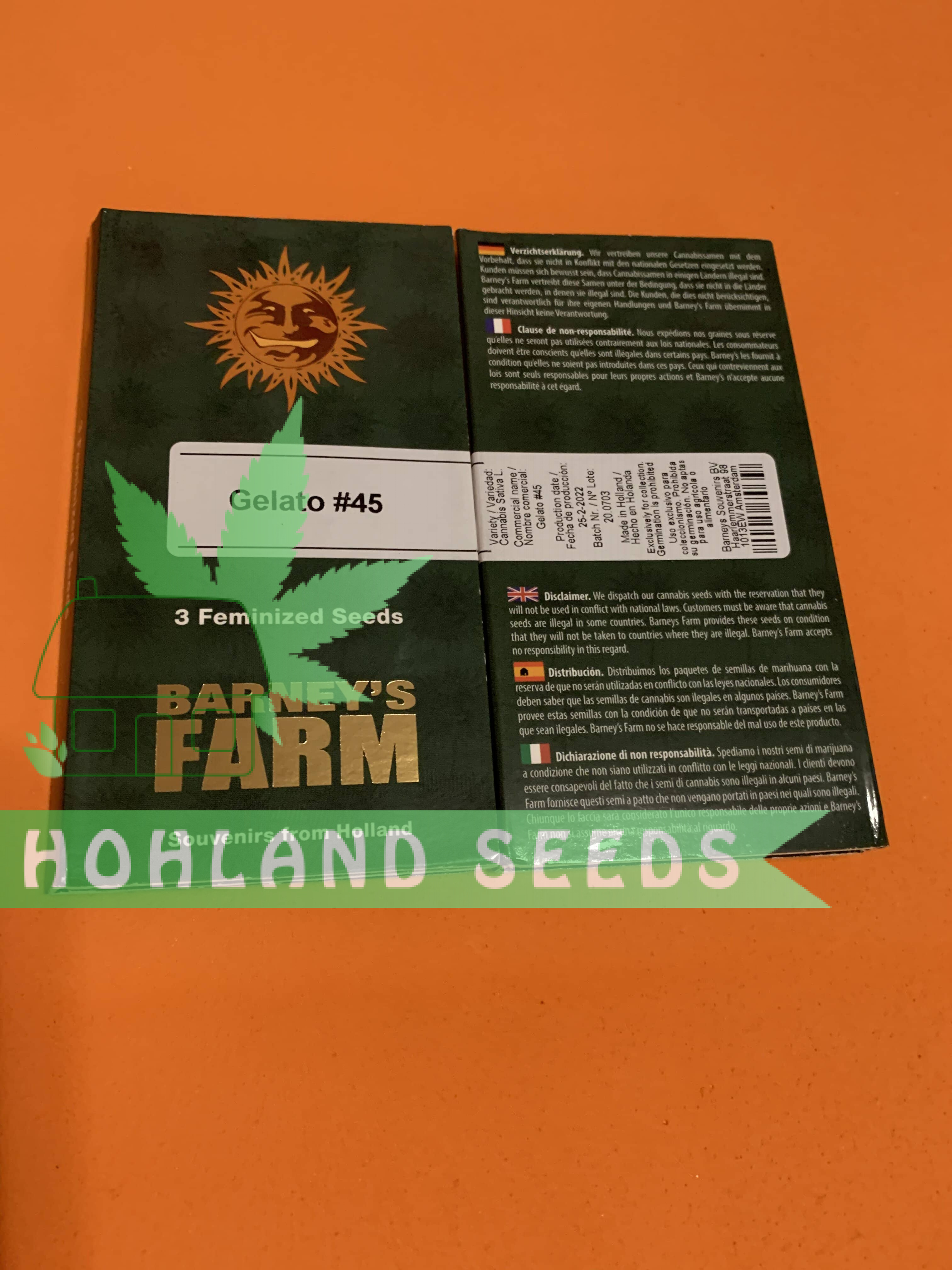 Gelato #45 - Семена конопли - Hohlandseeds